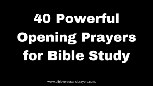 40 Powerful Opening Prayers for Bible Study