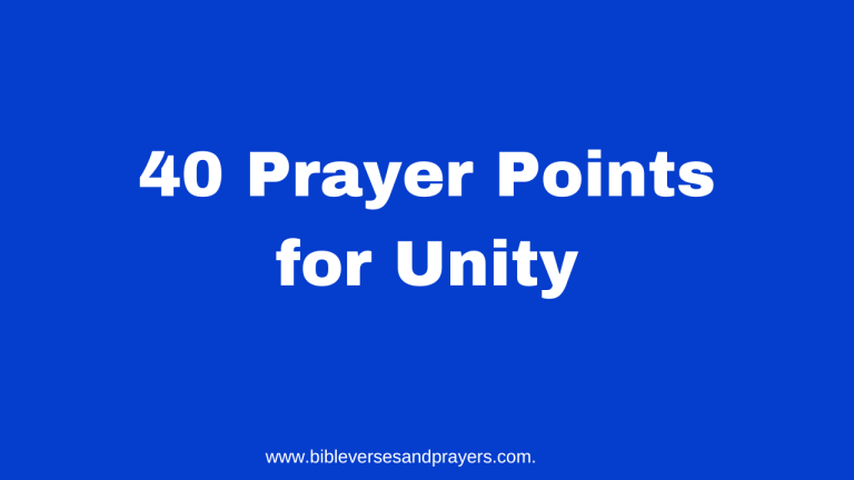 40 Prayer Points for Unity