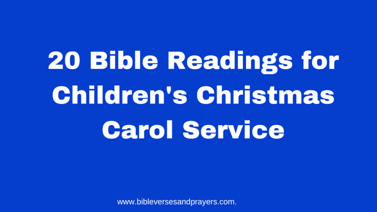 20 Bible Readings for Children's Christmas Carol Service