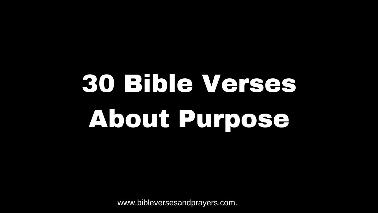 30 Bible Verses About Purpose